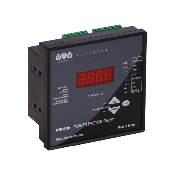 Power Factor Relay PFR80 8 steps 415V 144x144mm - BTB Electric